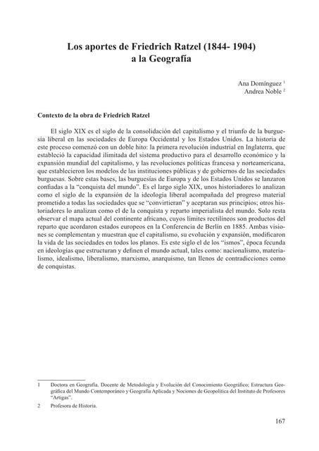 Aportes De Friedrich Ratzel Sabrina Udocz
