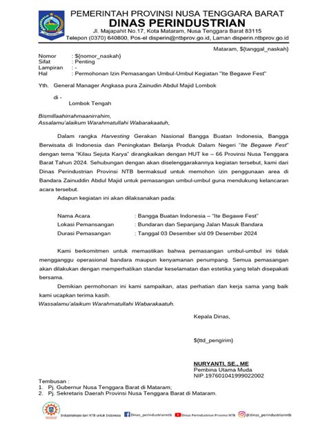 Permohonan Pemasangan Umbul Umbul Pdf