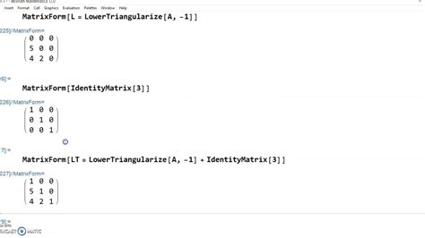 Lu Factorization With Mathemtica Clip 1 Youtube