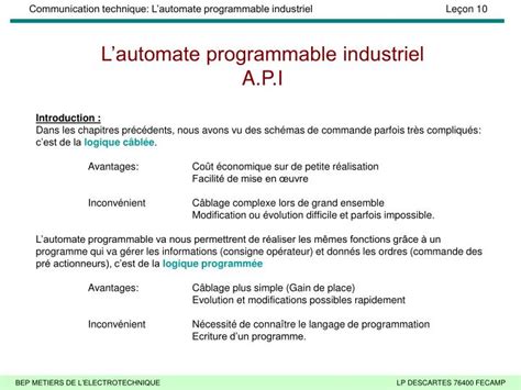 Ppt Lautomate Programmable Industriel Api Powerpoint Presentation