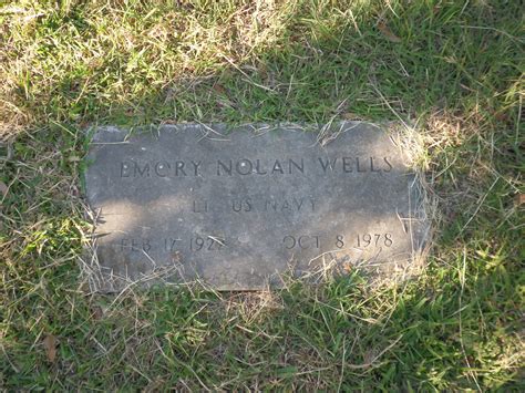 Emory Nolan Wells 1922 1978 Memorial Find A Grave