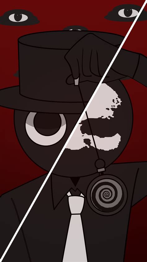 Artstation Sprunki Mr Black Phase 1 And 2 Wallpaper