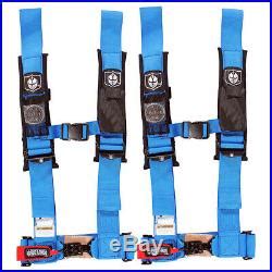 Pro Armor 4 Point Harness 3 Pads Seat Belt Pair Blue Polaris Rzr Xp