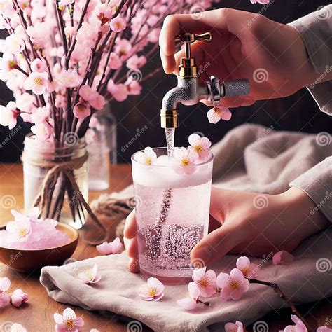 76 25 Cherry Blossom Soda Delicate And Effervescent Cherryb Stock