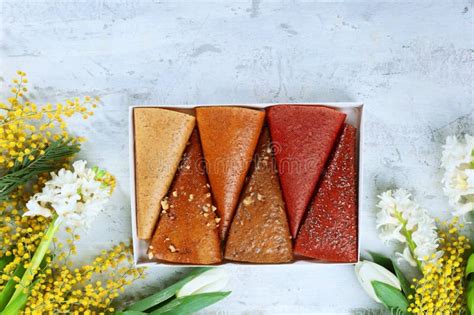 Fruit Pastille A Mixture Of Pieces Of Fruit Paste Vegan Sweets
