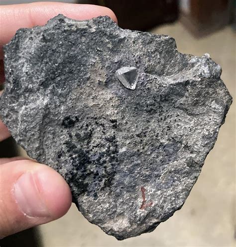 Rare Find A Diamond Sticking Out Of A Piece Of Kimberlite Rock Image