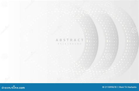 Abstract 3d Circle Papercut Layer White Background Elegant Circle Shape Design Stock Vector