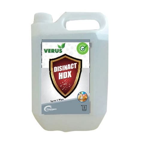 Verus Surface Disinfectant Liquid 5 Ltr Plastic Bottle 100 Purity