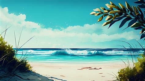 여름 바다 파도 해변 햇빛 배경 여름 해변 바다 파도 배경 일러스트 및 사진 무료 다운로드 Pngtree