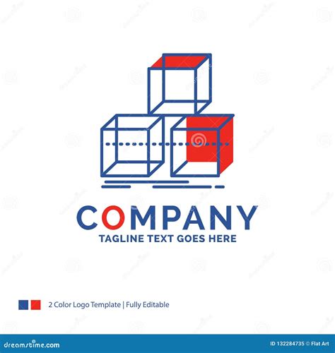 company name logo design for arrange design stack 3d box bl stock