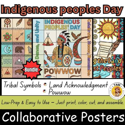 Indigenous Peoples Day Posters Tribal Symbols Land Acknowledgment