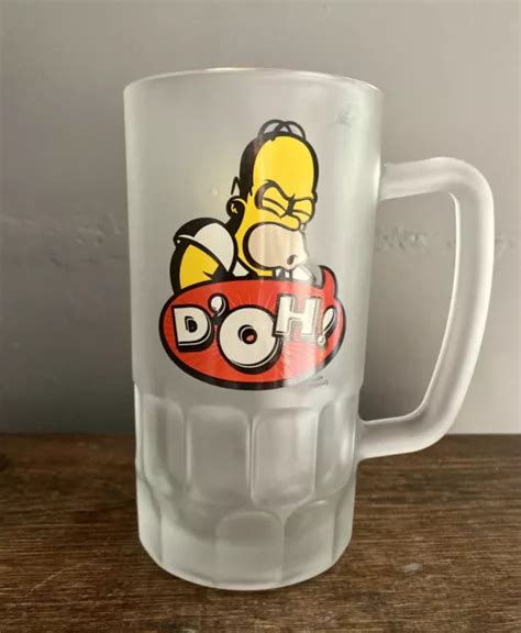 Pint Glass Homer Simpson Frosted Glass The Simpsons Doh Retro Beer £1000 Picclick Uk