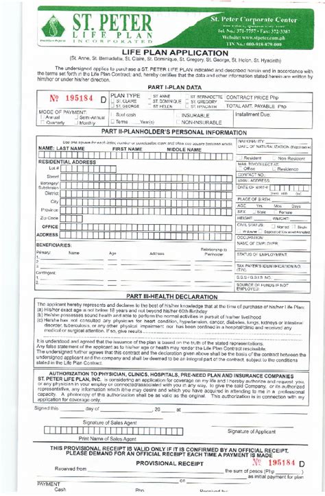 St Peter Form Front Page Pdfcoffeecom