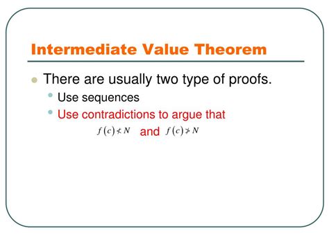 Ppt Understanding Intermediate Value Theorem In Analysis Powerpoint