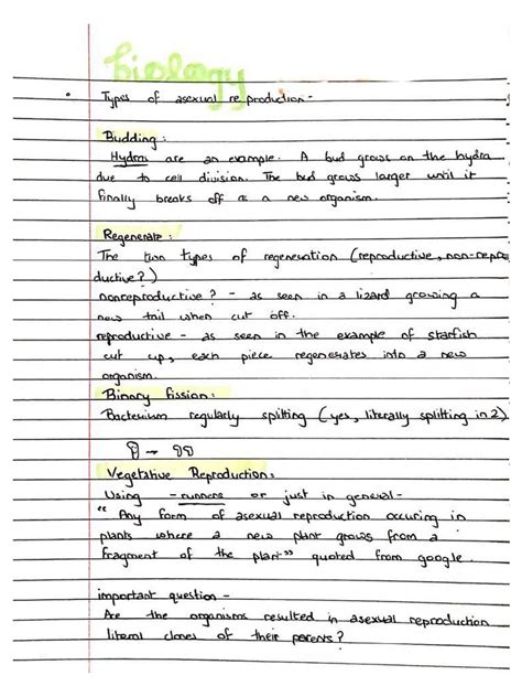 Biology Grade 7 Notes Sexual And Asexual Reproduction Pdf
