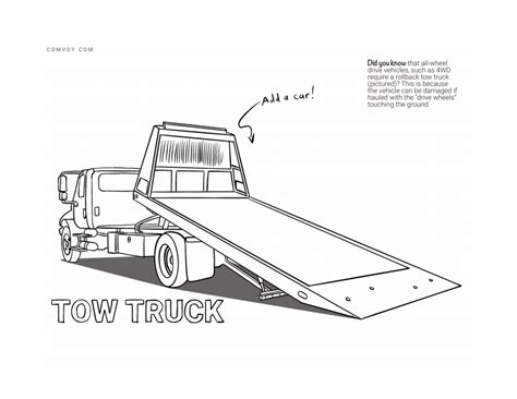 Flatbed Tow Truck Coloring Pages Coloring Pages
