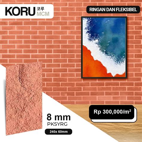 Koru Dinding Bricks Mcm Sticker Premium Motif Batu Bata Bricks Series