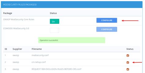 4 Mod Security Rules Packages 09 Security Cyberpanel Community