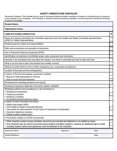 Free 33 Orientation Checklist Samples In Pdf Ms Word