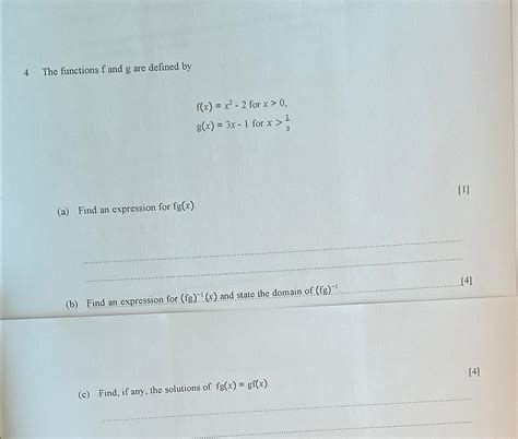 Solved 4 ﻿the Functions F ﻿and G ﻿are Defined Byfxx2 2