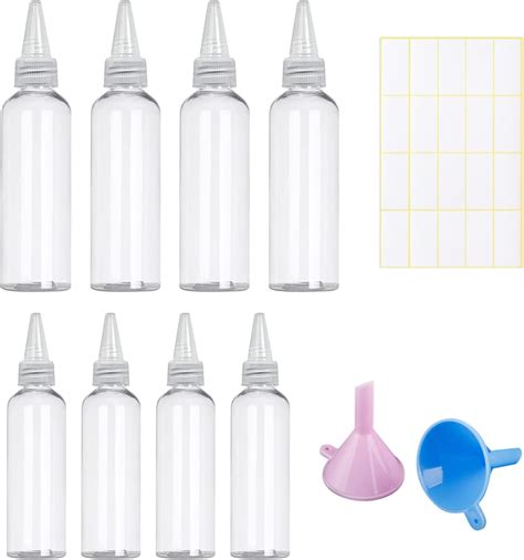 Tiannait 8pcs Plastic Squeeze Bottles 30ml60ml With Separating Funnel
