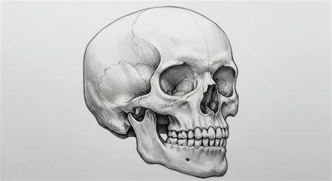 Realistic Human Skull Drawing Detailed Pencil Sketch Of A Human Skull