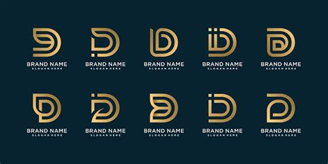 Set Of Monogram Letter D Template Stock Illustration Download Image