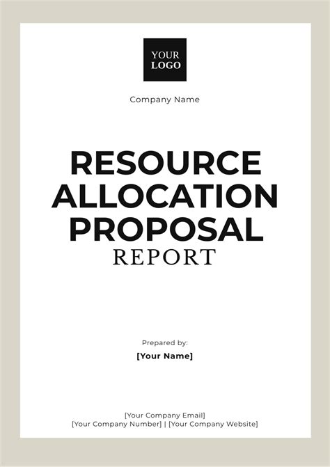 Free Resource Allocation Proposal Report Template To Edit Online