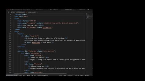 [video] prathamesh kadam on linkedin this html code creates a landing page for a vpn virtual