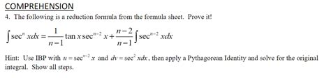 [solved] 4 The Following Is A Reduction Formula From The
