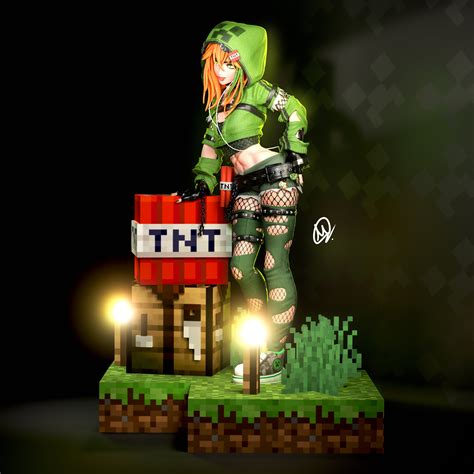 Creeper Girl Cupa Punk Ver By Me R Minecraft