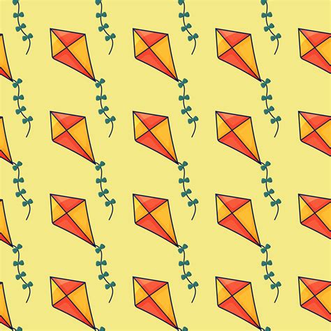 Seamless Pattern With Flying Kites Hand Drawn Illustration 45632321