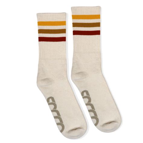 Socco Natural Cotton Sunset Stripes Socks Made In Usa