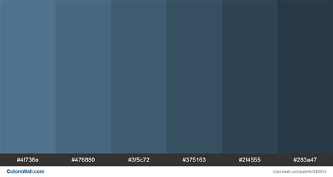 Metallic Blue Colour Shades 4f738e 476880 3f5c72 Colorswall