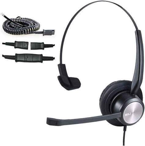 Mkj Cisco Phone Headset Corded Rj9 Telephone Headset With Noise Cancelling Microphone For Cisco