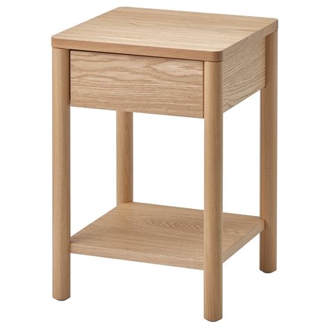 Tonstad Bedside Table Oak Veneer 40x40x59 Cm Ikea