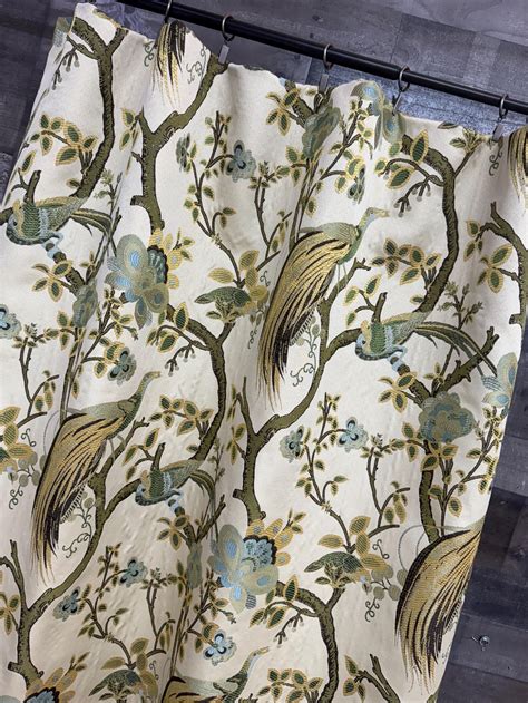 Curtains Out Of Phoenix Celery Green Gold Jacquard Pair Of 2 Panels