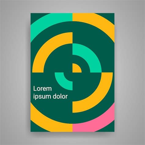 Premium Vector Template Rounded Cover Geometric Cover