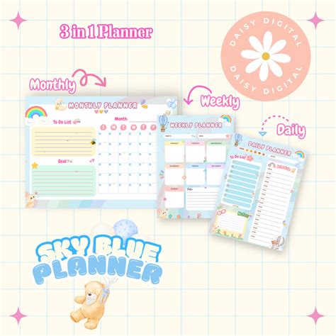 12 Cute Canva Template Planner Monthly Weekly And Daily Planner Canva