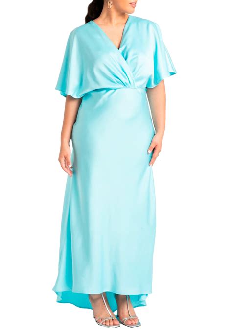 Eloquii Womens Plus Size Kimono Sleeve Maxi Dress