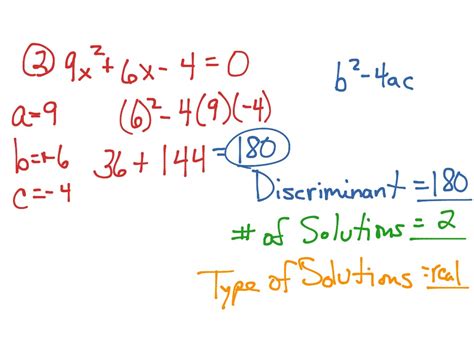 Lesson 56 The Quadratic Formula And The Discriminant Math Algebra