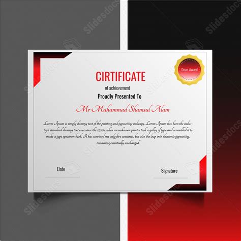 Black Red Certificate Id Car Modern Minimalist Simple Unique Word