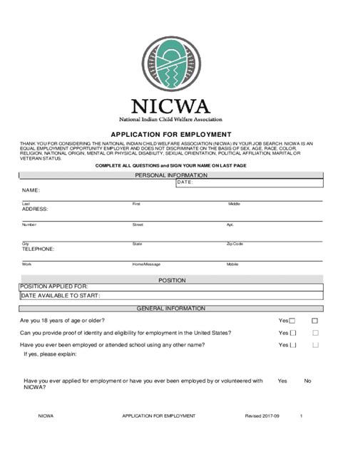 Fillable Online Current Electronic Employment Application 9 6 17 Fax