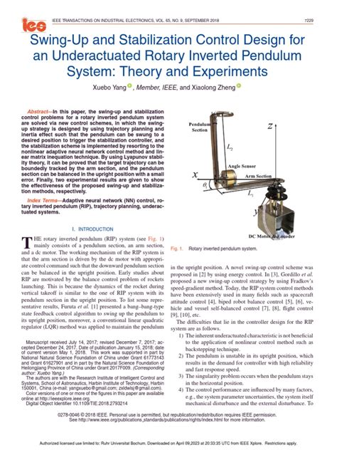 Swing Up And Stabilization Control Design For An Underactuated Rotary