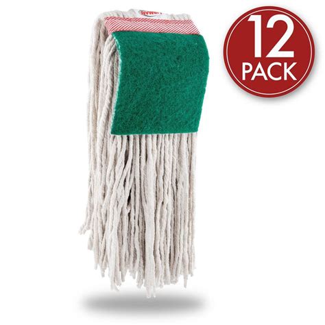 Libman Large String Mop Cotton Cut End Wet Mop Head With Scouring Pad