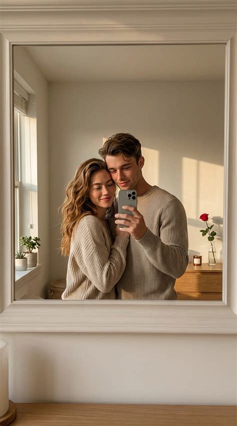 Valentines Day Couple Mirror Selfie Poses Aesthetic And Hidden Face