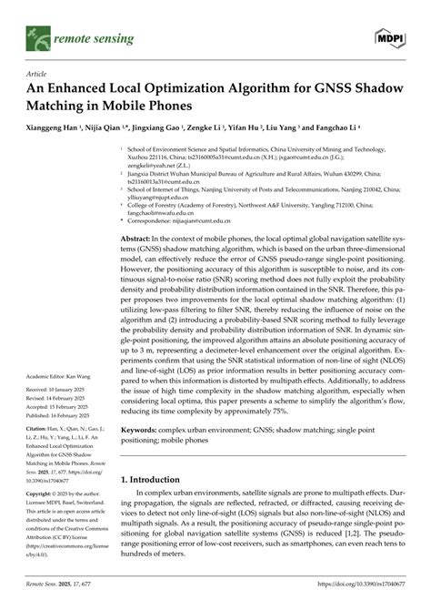 Pdf An Enhanced Local Optimization Algorithm For Gnss Shadow Matching