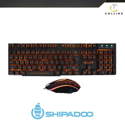 Shipadoo D600 Master Orange Led Keyboard And Mouse Combo For Laptop And Pc Desktop High