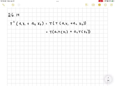 Solved Prove That T 2 Is A Linear Transformation If T Is Linear From 𝐑