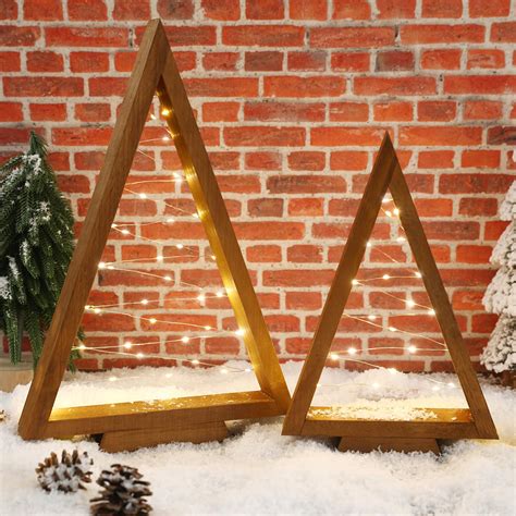 The Holiday Aisle® Christmas Decorations 2pcs Light Up Wooden Christmas